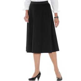 Jerseyrock Classic Basics, Damen, Gr. 22, schwarz (schwarz, anthrazit, meliert), 97% Polyester, 3% Elasthan, unifarben, wadenlang, R&ouml;cke