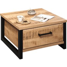 Couchtisch Home Affaire "Elda", mango, schwarz, schwarz, mango, B:80cm H:45cm T:80cm, Tische, Couchtisch, Couchtisch mit 2 Vollauszug Schubladen &ndash; (B/T/H) 80/80/45 cm