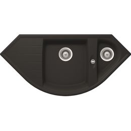 Einbausp&uuml;le respekta "ARLINGTON 110X52S", schwarz, B:110,5cm H:19,5cm T:52cm, Edelstahl, Verbundwerkstoff, K&uuml;chensp&uuml;len