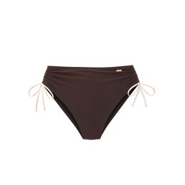 Bikini-Hose Copenhagen Studios "Emma", Damen, Gr. 40, N-Gr, braun (chocolate), Recycling-Polyamid, Badehosen Bikini-Hose, mit Kontrastdetails