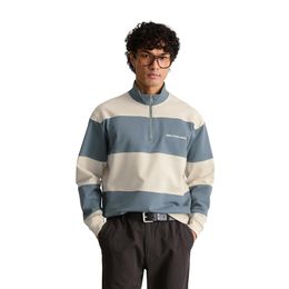 Marc O'Polo Sweatshirt MARC O'POLO DENIM "mit Cut-&-Sew-Blockstreifen", Herren, Gr. XXL, blau (light blau), Obermaterial: 100% Baumwolle, gestreift, relaxed fit, Rippb&uuml;ndchen, Sweatshirts Sweatshirt