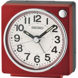Quarzwecker Seiko "QHE196R", rot, Wecker, Quarzwecker, Reisewecker,Schlafzimmer, Piepalarm,durchlaufende Sekunde
