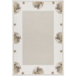 Teppich Theko "Flomi Kitten", beige, B:240cm H:4mm L:340cm, Baumwolle, Kunstfaser, Teppiche, Teppich, mit Bord&uuml;re und niedlichem Katzenmotiv