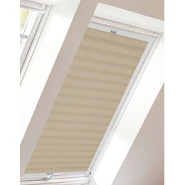 Dachfensterplissee SUNLINES "StartUp Style Crush", beige (creme, wei&szlig;), B:38,3cm H:59,5cm, Obermaterial: 100% Polyester, Plissees, mit F&uuml;hrungsschienen