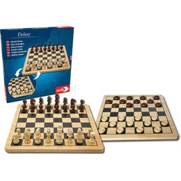 Spiel Noris "Deluxe Holz - Schach & Dame", braun, Spiele, KinderB:28cm T:28cm, Holz, Dame Schach, B:28cm T:28cm