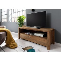 TV-Board Sheesham 125x45x50 braun ge&ouml;lt BUENO #1002