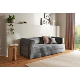 Schlafsofa HOMSY BY ANA JOHNSON "Folda Dauerschl&auml;fer, B: 206 cm, Liegefl. 181x198 cm", hellgrau, B:206cm H:72cm T:94cm, Sofas, Schlafsofa, mit Bett-/Schlaffunktion, inkl. 1x Zierkissen, Tonnentaschenfederkern
