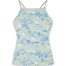 Muskelshirt Just Rhyse "Just Rhyse Damen Just Rhyse Top Waikiki", Damen, Gr. XL, blau (gr&uuml;n colorot), 100% Viskose, mehrfarbig, normal, U-Boot-Ausschnitt, Shirts