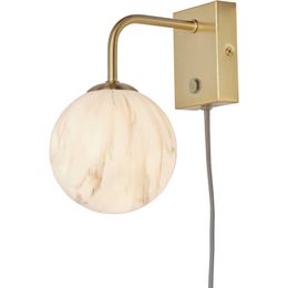 It'S About Romi IT'S ABOUT ROMI Wandleuchte "CARRARA", gold (transparent, goldfarben), 1, &Oslash; 15cm H: 21cm, 1 Stk., Leuchten, Marmor Look, Wandleuchte