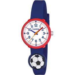 Quarzuhr Calypso Watches "My First Watch", blau (dunkelblau), Armbanduhren, Kinder, Quarzuhr, Armbanduhr, Kinderuhr, Jungenuhr, Fu&szlig;ball, Geschenkidee, Geburtstag
