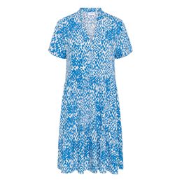 Midikleid Saint Tropez "Kleid EdaSZ", Damen, Gr. L, N-Gr, blau (campanula soft zigzag), Obermaterial: 100% Viskose LENZING ECOVERO CV LenzEcov., Kleider Midikleid