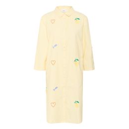 Midikleid Saint Tropez "Kleid ZyttaSZ", Damen, Gr. S, N-Gr, gelb (lemon ice stripe), Obermaterial: 55% Polyester PES. 45% Baumwolle CO., Kleider Midikleid