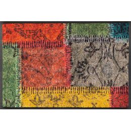 Fu&szlig;matte "Vintage Patches" Gr. 15, bunt, B:50cm H:7mm L:75cm, Kunstfaser, wash+dry by Kleen-Tex, Teppiche, Fu&szlig;matte, Schmutzfangmatte, modernes Patchwork Design, rutschhemmend, waschbar