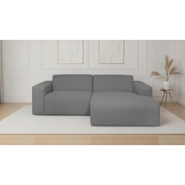 Ecksofa OTTO HOME "Koa, 228 cm, L-Form, Modulsofa in Cord, Chenille, Struktur, Webstoff", grau, B:228cm H:88cm T:159cm, 62% Polypropylen, 32% Polyester, Sofas, Ecksofa, Designsofa, weicher Lounge-Sitzkomfort, Welleunterfederung, bodentief