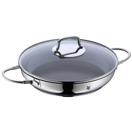 Schmorpfanne WMF "Devil, Servierpfanne Induktion &Oslash; 26 cm mit Glasdeckel", schwarz (edelstahlfarben, schwarz), &Oslash;:26cm, Pfannen, Schmorpfanne, Keramikbeschichtung, Pfanne ofenfest bis 250C, f&uuml;r alle Herdarten