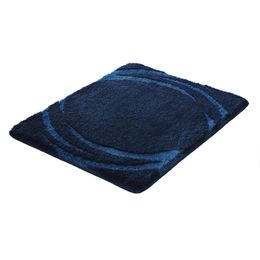 Badematte Kleine Wolke "&raquo;Mystic&laquo;, Badvorleger, Badezimmer Teppich", navy, H:25mm, Polyacryl, Badematten, Badematte, Badteppich, modernes Design, Hoch-Tief Effekt, rechteckig & rund