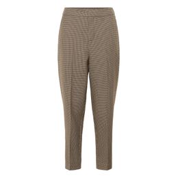 Marlene-Hose Kaffe "Hose KAelyah", Damen, Gr. 42, N-Gr, beige (beige, schwarz petit houndstoot), Obermaterial: 69% Polyester PES. 29% Viskose CV. 2% Elasthan EL., Hosen