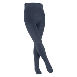 Strickstrumpfhose Falke "Family", M&auml;dchen, Gr. 98/104, grau (dunkelblau), Obermaterial: 94% Baumwolle, 4% Polyamid, 2% Elasthan, elastisch, Strumpfhosen, atmungsaktiv, blickdicht, uni