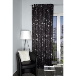 Vorhang Home Wohnideen "FORCE" Gr. 3, silber (silberfarben), B:140cm H:225cm, Polyester, Gardinen, Kombibandschal bedruckt