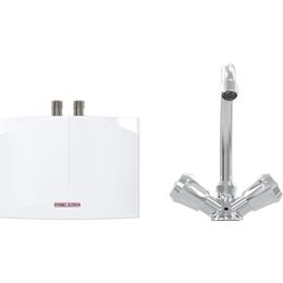 Klein-Durchlauferhitzer Stiebel Eltron "DNM 3 + MAZ 2-Griff Armatur f&uuml;r Handwaschbecken, 3,5 kW, mit Stecker", wei&szlig;, B:19cm H:14,3cm T:8,2cm, Durchlauferhitzer, hydraulisch, sofort handwarmes Wasser (ca. 35C)