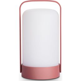 Paco Home Tischleuchte "ISA", rot, &Oslash; 12cm H: 22cm, Leuchten, Outdoor LED Tischlampe Balkon F&uuml;r Au&szlig;en Retro Ohne Schalter Aufladbar, Tischleuchte