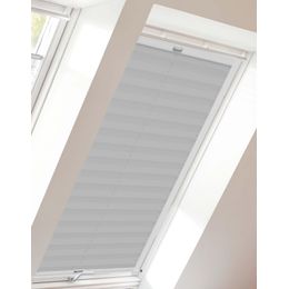 Dachfensterplissee SUNLINES "StartUp Style Crepe", grau (grau, wei&szlig;), B:38,3cm H:79,5cm, Obermaterial: 100% Polyester, Plissees, mit F&uuml;hrungsschienen