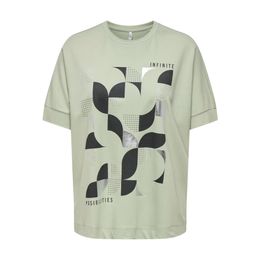 Kurzarmshirt Only "ONLJANY S/S O-NECK PRINT TOP BOX JRS", Damen, Gr. M, desert sage print:infinite, Jersey, Obermaterial: 53% Viskose, 47% Nylon, bedruckt, normal, Rundhals, angesetztes B&uuml;ndchen, Shirts, Viskosemischung, regular fit, Rundhals