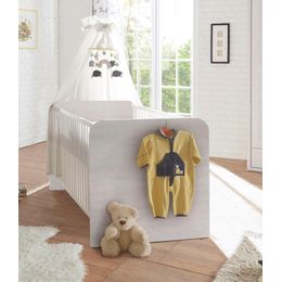 Babybett Begabino "Luca", wei&szlig; (pinie wei&szlig;, tr&uuml;ffel), B:82cm H:80cm L:144cm, Holzwerkstoff, Babybetten, Babybett, mit Schlupfsprossen