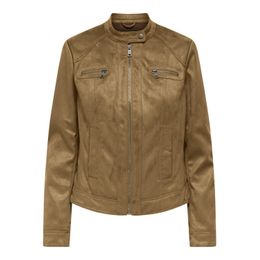 Lederimitatjacke Only "ONLBANDIT FAUX SUEDE JACKET OTW", Damen, Gr. S, braun (cognac), Web, Obermaterial: 100% Polyester, unifarben, regular fit, Jacken