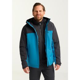 3-in-1-Funktionsjacke Jack Wolfskin "WILD PLACES 3IN1 JKT M", Herren, Gr. M (50), blau (aurorablau), Obermaterial: 100% Polyester. Futter: 100% Polyester. Innenjacke: 95% Polyester, 5% sonstige Fasern, Jacken