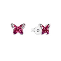 Paar Ohrstecker Prinzessin Lillifee "Schmetterling", pink (silberfarben, pink, wei&szlig;, rosa, pink, wei&szlig;, rosa), Ohrringe, M&auml;dchen, Silber 925 (Sterlingsilber), mit Preciosa Crystal