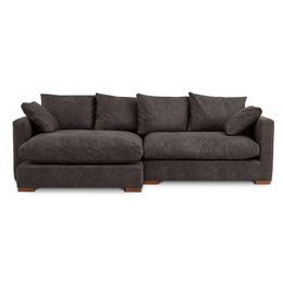 Ecksofa Home Affaire "Coray", grau (anthrazit), B:266cm H:80cm T:153cm, 100% Polyester, Sofas, Ecksofa, Breite 266 cm, extra weich und kuschelig, mit Federn und Daunen