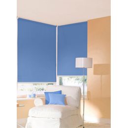 Seitenzugrollo SUNLINES "One size Style uni" Gr. 3, blau, B:142cm H:180cm, Kunststoff, Metall, Polyester, Rollos, Seitenzugrollo, Made in Germany