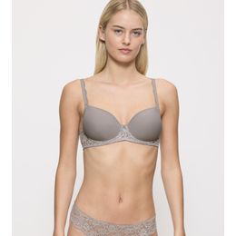 T-Shirt-BH Triumph "Amourette", Damen, Gr. 70, Cup C, grau (silent grau), Microtouch, Obermaterial: 63% Polyester, 25% Polyamid, 12% Elasthan, unifarben, BHs T-Shirt-BH, Stretch-Spitze, glatte Cups, atmungsaktiv, leicht, feminin