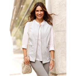 Kurzweste Classic Basics, Damen, Gr. 38, grau (hellgrau), 98% Baumwolle, 2% Elasthan, unifarben, Westen