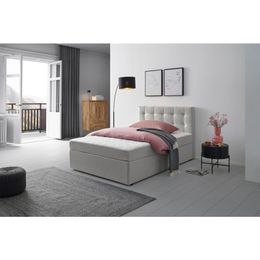 P & B Boxbett, Grau, Holz, Textil, H3, 7-Zonen, H&ouml;he ca. 20 cm, 120x200 cm, Schlafzimmer, Betten, Boxspringbetten