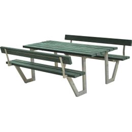 Garten-Essgruppe Plus "&raquo;Wega&laquo; Kombim&ouml;bel mit 2 R&uuml;ckenlehnen", gr&uuml;n, B:185cm H:76cm T:177cm, Polywood, Stahl, Sitzm&ouml;bel-Sets, 177x185x76/45 cm