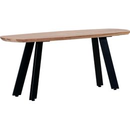 Essbank GUTMANN FACTORY, beige (schwarz), B:100cm H:45cm T:40cm, Massivholz, Sitzb&auml;nke, Essbank