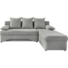 Jockenh&ouml;fer Ecksofa JOCKENH&Ouml;FER GRUPPE "L-Form, B: 191 cm", grau (hellgrau 485, 29), B:191cm H:87cm T:142cm, Korpus: 100% Polyester;Kissen: 100% Polyester, Sofas, Ecksofa, mit Bettfunktion & Bettkasten