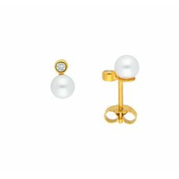 Adelia&acute;s Paar Ohrstecker ADELIA&acute;S, gold, Ohrringe, Damen, Damen, 0,06 VVS = sehr sehr kleine Einschl&uuml;sse, Gold