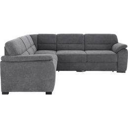 Sit & More Ecksofa SIT & MORE "Montego L-Form, B: 255 cm", grau, B:255cm H:88cm T:225cm, Luxus-Microfaser (90% Polyester, 10% Polyamid);Struktur (100% Polyester);Luxus-Microfaser ALTARA NUBUCK (100% Polyester), Sofas, Ecksofa, wahlweise mit Bettfunktion und Schubkasten