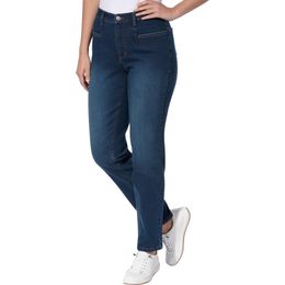 Damen High-waist-Jeans im 4-Pocket-Stil blue-stone-washed, Gr&ouml;&szlig;e 56