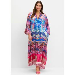 sheego loves miss goodlife sheego Gro&szlig;e Gr&ouml;&szlig;en Volantkleid in Maxil&auml;nge, mit Mustermix, blau gemustert, Gr&ouml;&szlig;e 52 - Damen
