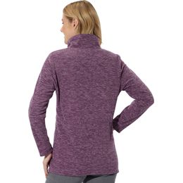 Damen Fleecejacke in Longform traube-orchidee-meliert, Gr&ouml;&szlig;e 56