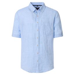 Kurzarmhemd Casamoda "Casamoda Leinenhemd Kurzarm uni", Herren, Gr. XXL, Normalgr&ouml;&szlig;en, blau (100 blau), 100% Leinen, unifarben, l&auml;ssig geschnitten, Hemden