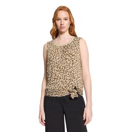 T-Shirt Betty Barclay "Damen mit Raffung", Damen, Gr. 36, beige, khaki, Obermaterial: 94% Polyester, 6% Elasthan, loose fit normal, Rundhals, Shirts T-Shirt