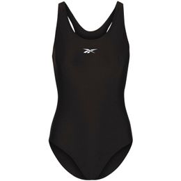 Badeanzug Reebok "Adelia", Damen, Gr. XS, N-Gr, schwarz, Obermaterial: 80% Polyamid, 20% Elasthan. Futter: 100% Polyester, Badeanz&uuml;ge Badeanzug, Racer-Back Cut Out, sportlich, schlicht, bequem, Logo vorne