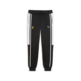 Sporthose Puma "Scuderia Ferrari MT7 Jogginghose Herren", Herren, Gr. L, Normalgr&ouml;&szlig;en, schwarz-wei&szlig; (schwarz), Obermaterial: 33% Baumwolle, 67% Polyester. Rippe: 7% Elasthan, 93% Polyester. Seitentasche &ndash; Oben: 100% Baumwolle, regular fit, Hosen Sporthose