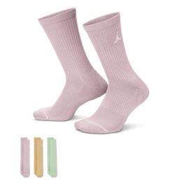 Funktionssocken Nike "U J ED CUSH POLY CREW 3PR 144", Damen, Gr. M (38/41), rosa (multi, color), Obermaterial: 96% Polyester, 3% Elasthan, 1% Nylon, Socken, f&uuml;r sportlichen Alltag, schwei&szlig;ableitende Technologie, mit Elasthan