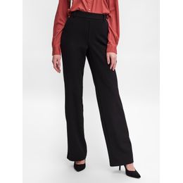 V&eacute;ro Moda Anzughose VERO MODA "VMMAYA MR STRAIGHT SOLID PANT", Damen, Gr. L (40), L&auml;nge 32, schwarz, Web, Obermaterial: 62% Polyester, 33% Viskose, 5% Elasthan, unifarben, normal, Hosen Anzughose, Materialmix, mit Stretch, mide rise, straight fit
